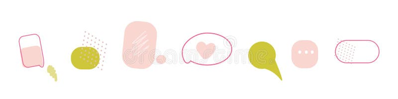 Group of Creativity Speech-bubbles. Icons Set Isolated in Pastel Colors ...