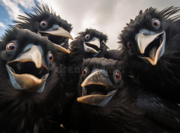 A Group of Crows Looking at the Camera Stock Photo - Image of outdoors ...