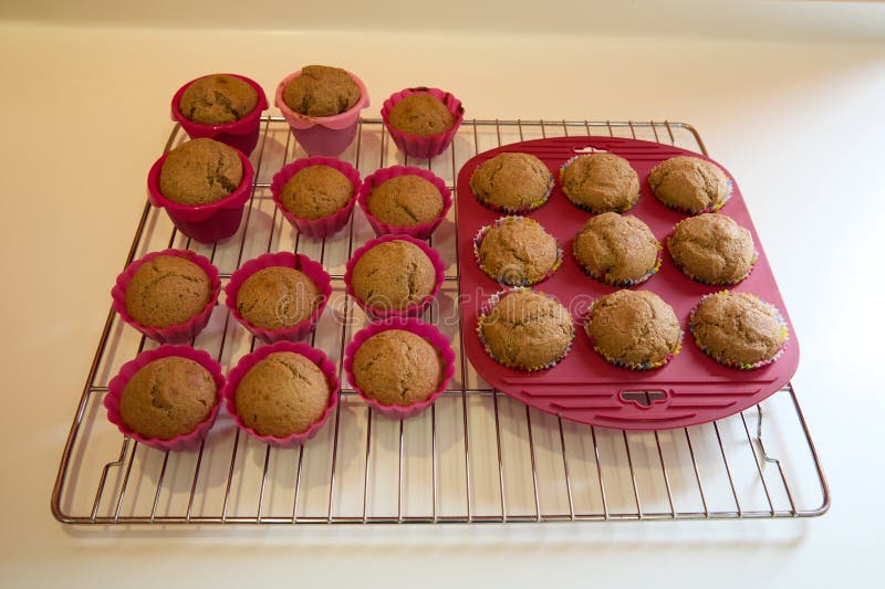 Group of Cupcakes Baked in Their Silicone Molds Stock Image - Image of ...