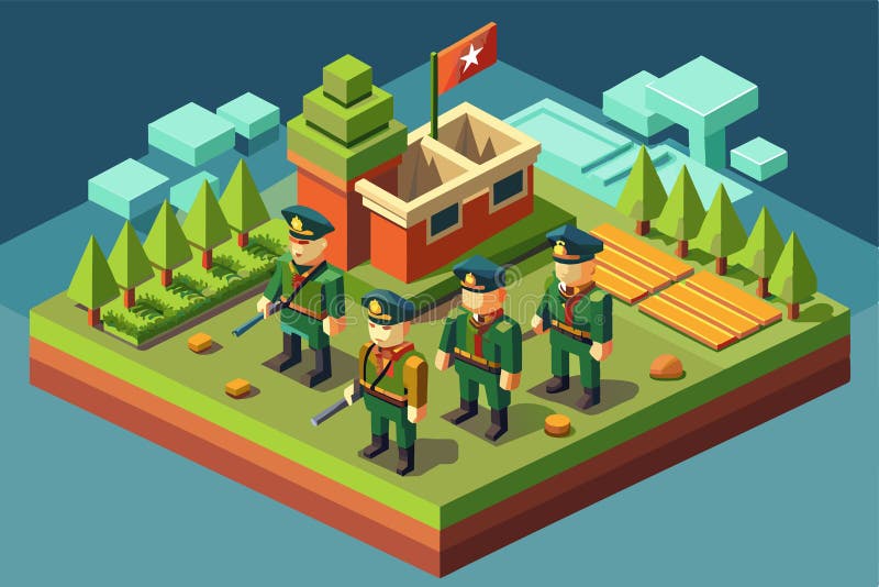 A Group of Customizable Soldiers Stands in an Outdoor Setting with ...