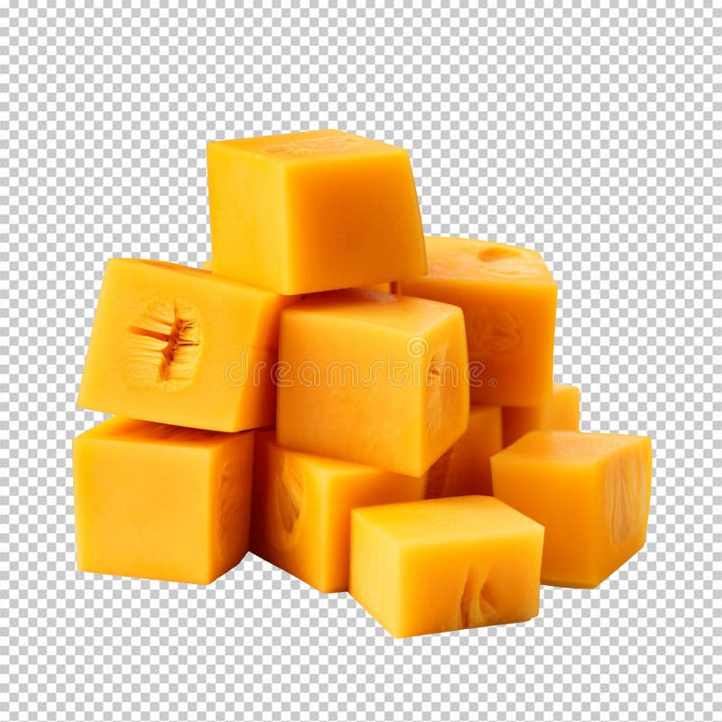 A Group of Cut and Slice Butternut Squash Chunks Isolated on ...