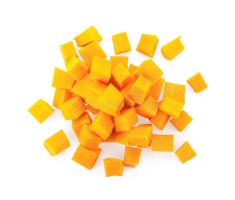 A Group of Cut and Slice Butternut Squash Chunks Stock Image - Image of ...