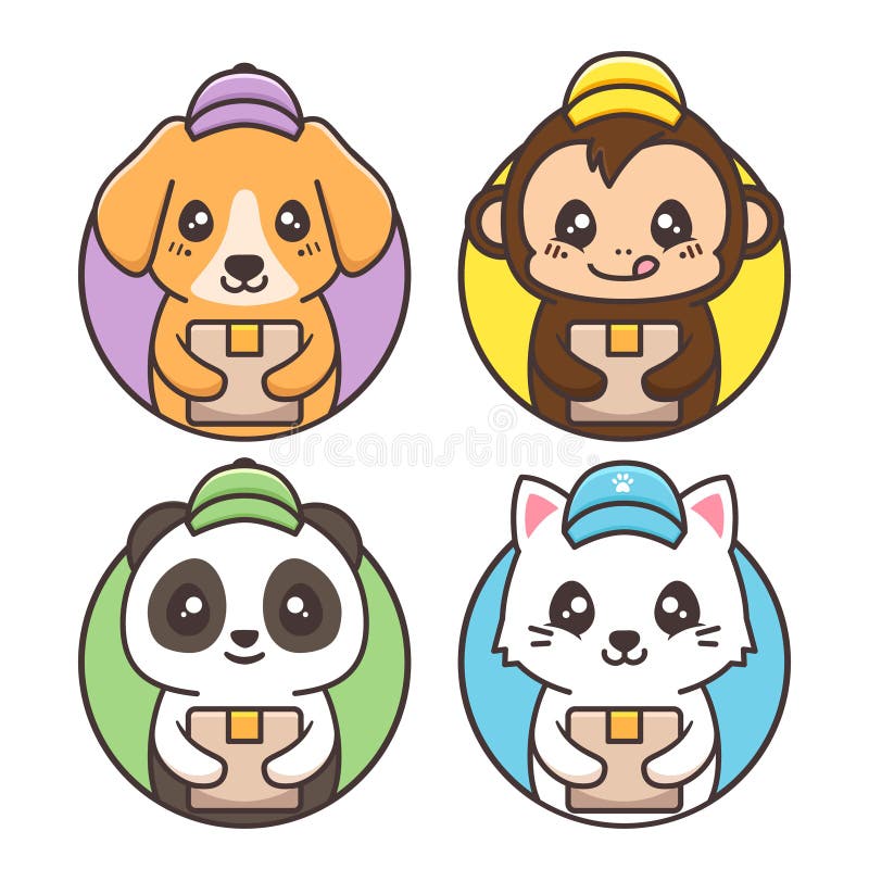 Cute Animal Hit the Glass with Bear Stock Vector - Illustration of ...