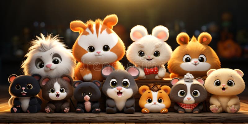 Group of Cute Animals stock illustration. Illustration of cute - 289934981