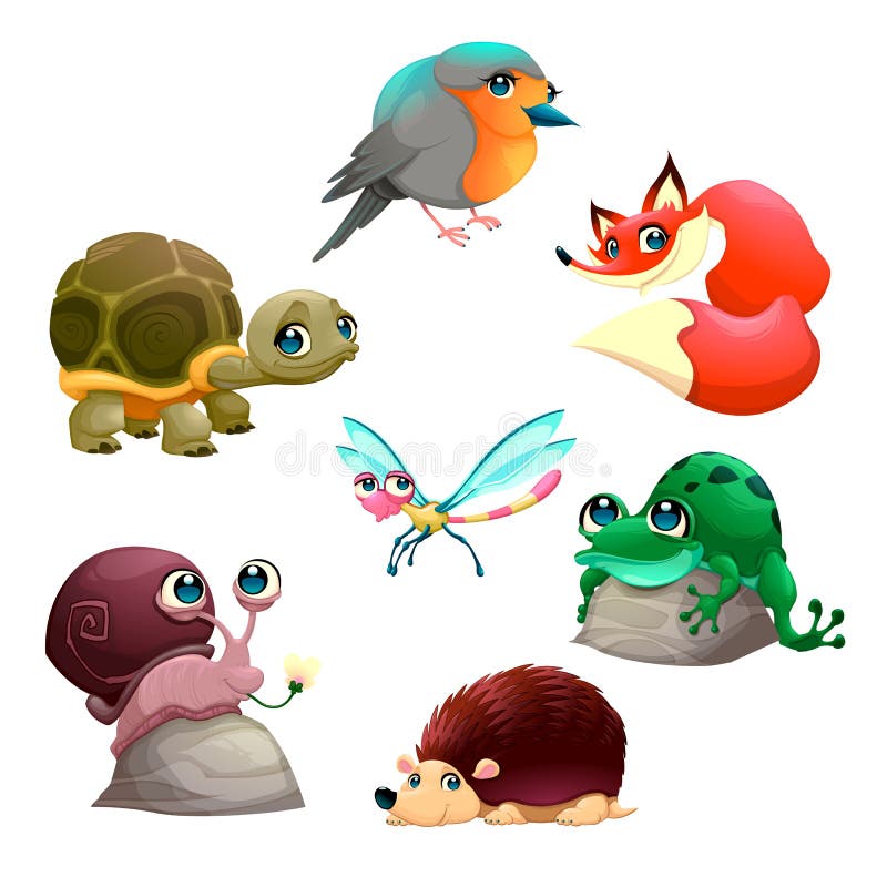 Group of cute animals stock vector. Illustration of character - 80635663