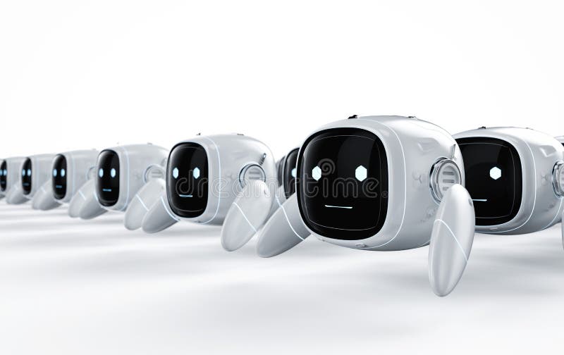 Assistant Artificial Intelligence Robot No Leg Isolated on White Stock ...