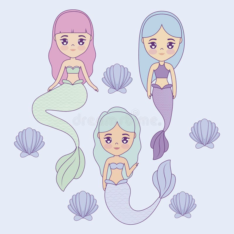 Group Mermaid Male in the Sea Stock Vector - Illustration of graphic ...