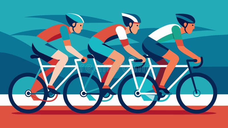 A Group of Cyclists Ride Side by Side Their Movements Smooth and Fluid ...