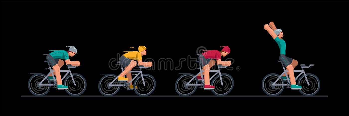 Cyclists Group Black White Stock Illustrations – 54 Cyclists Group ...
