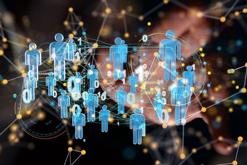 Group of 3D Rendered Blue People Icons Stock Photo - Image of digital ...