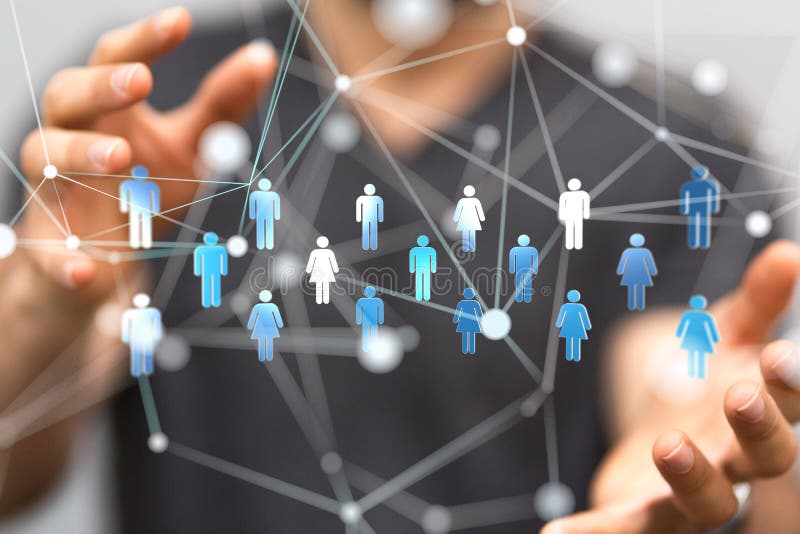 Group of 3D Rendered Blue People Icons Stock Photo - Image of business ...