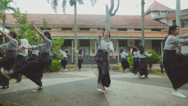 Outdoor Dance Performance by Young Women in Uniform Stock Video - Video ...