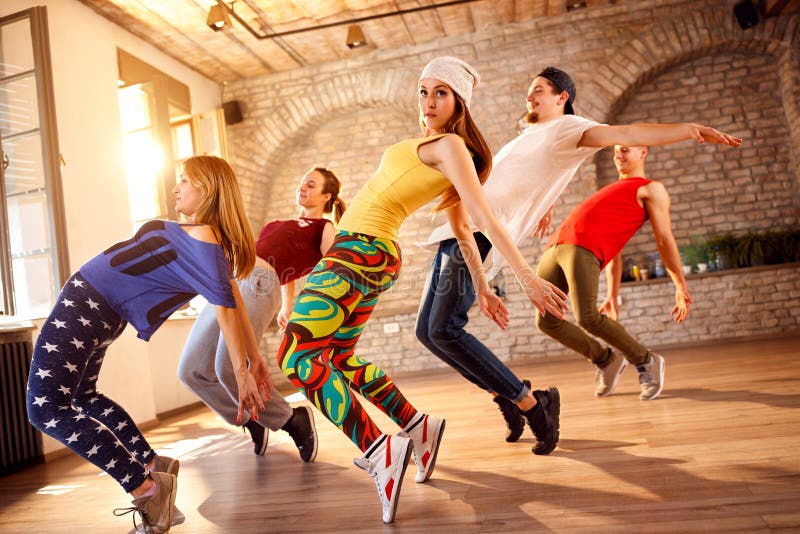 Group of Dancers Dancing Together Stock Photo - Image of balance ...