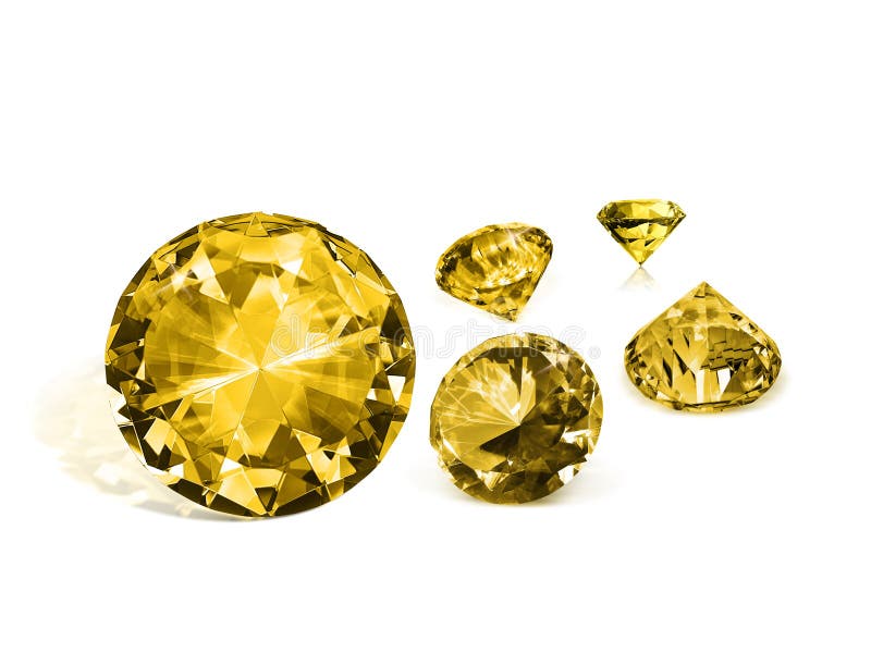Group Dazzling Diamond Yellow on White Background Editorial Stock Photo ...