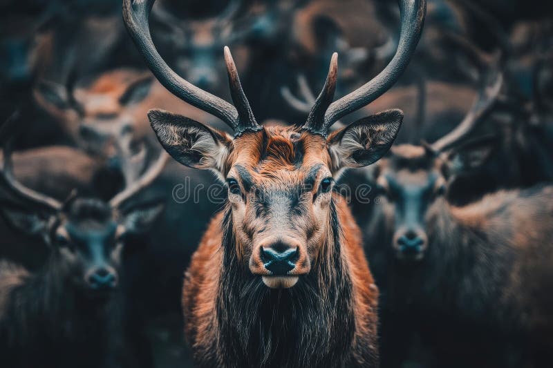 A Group of Deer are Standing Together Stock Photo - Image of canada ...