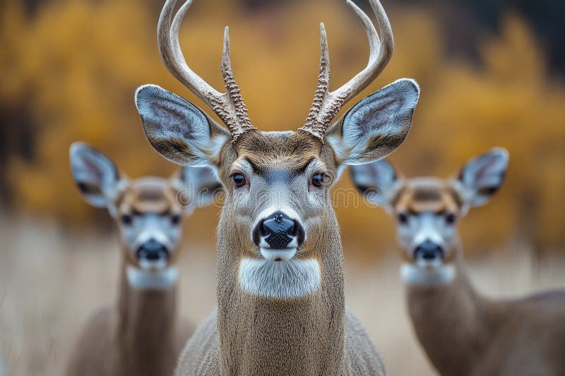 A Group of Deer Standing Together, Possibly Grazing or Socializing ...