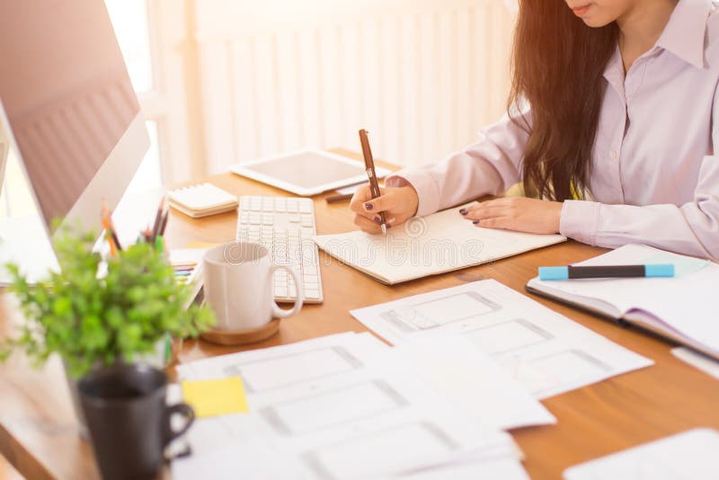 Group of Designer , or Programmer Drawing Website UX Layout App ...