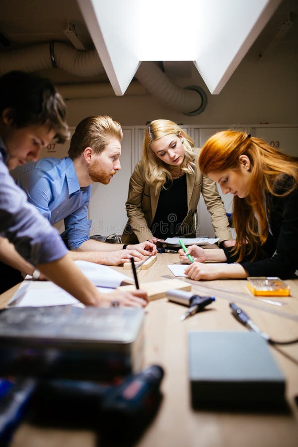 Group of Designer Working on Project Stock Image - Image of connection ...