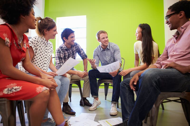 Interior of Busy Modern Design Office Stock Photo - Image of group ...