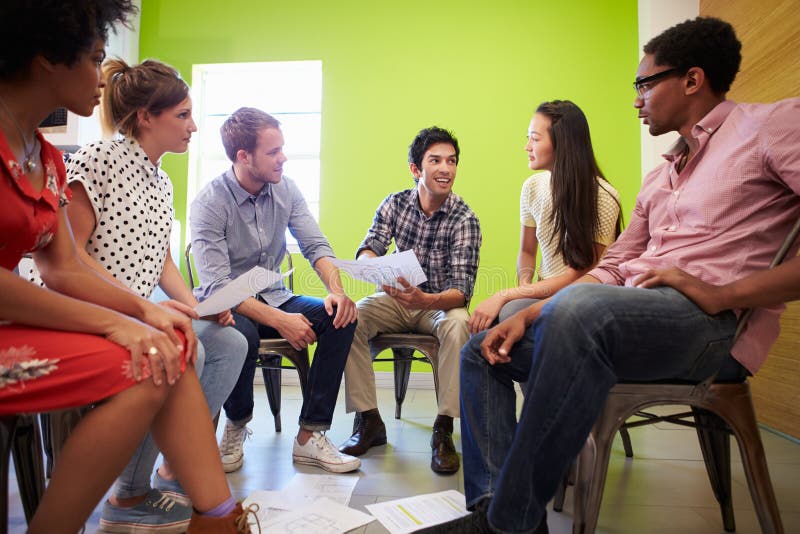 Interior of Busy Modern Design Office Stock Photo - Image of group ...