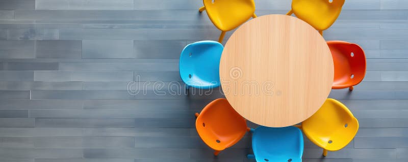 Group of Desks Arranged in a Circle for Collaborative Learning ...