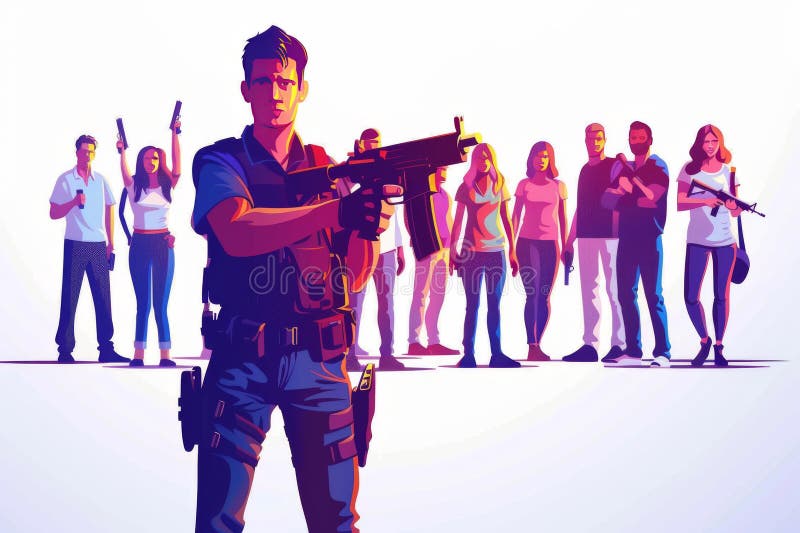 Group of Detectives in Action, Symbolizing Teamwork and Investigation ...