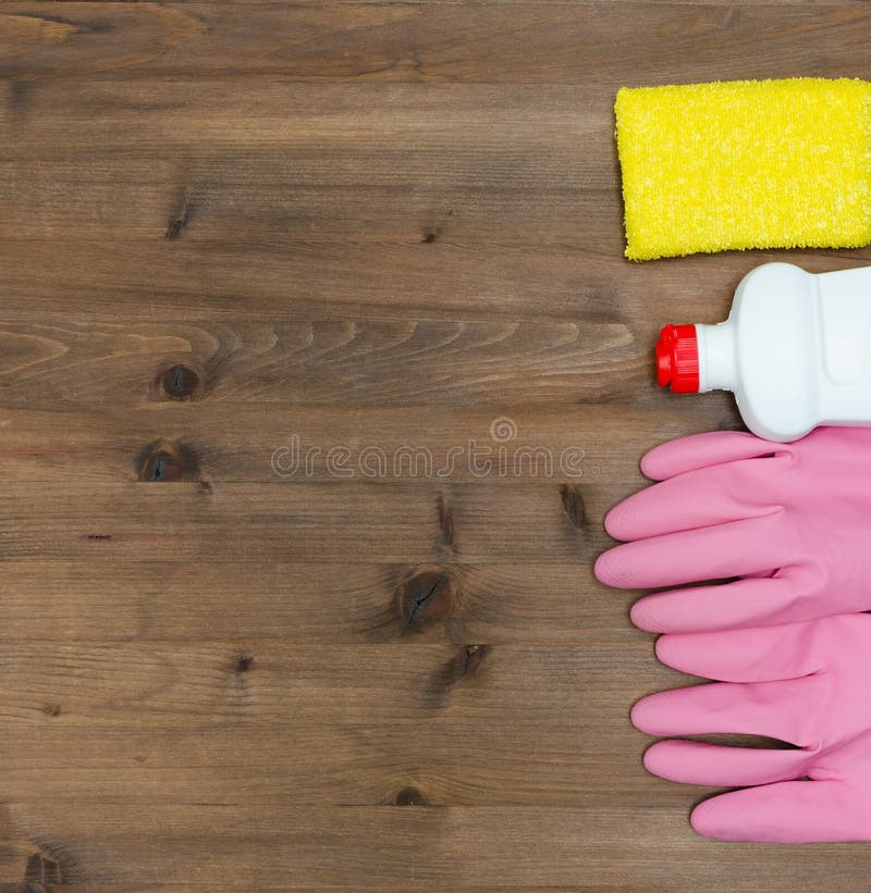 Group of Detergents on Wooden Table Stock Image - Image of laundry ...