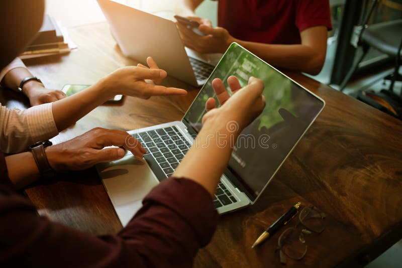 Group Developer Programming Hand Pointing Display Coding Technology