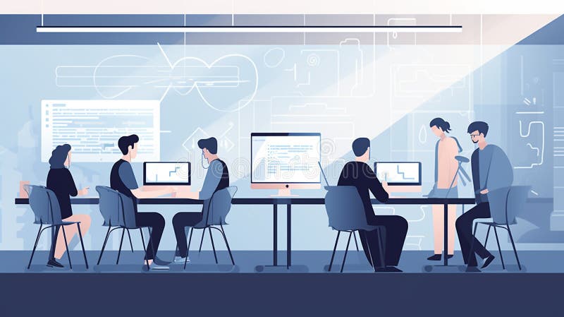 A Group of Developers Working in the Office. AI Generated Stock ...