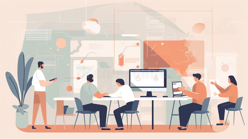 A Group of Developers Working in the Office. AI Generated Stock ...