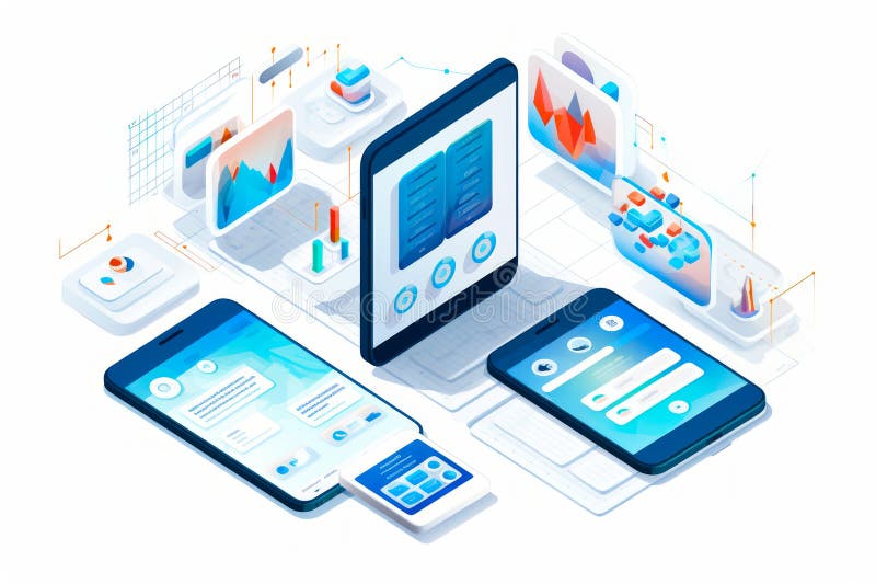 Group of Devices with Different Screens on Them and Phone. Generative ...