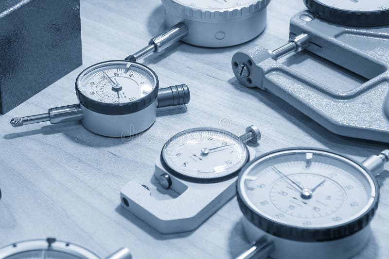 The Group of Dial Gage Indicator Stock Image - Image of background ...