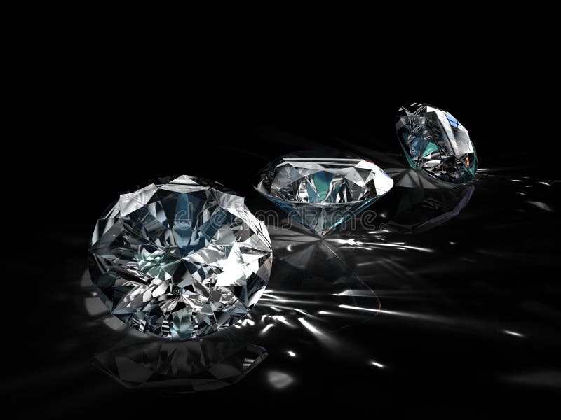 Group of Diamonds on Black Background.Beautiful Shape Emerald Image ...