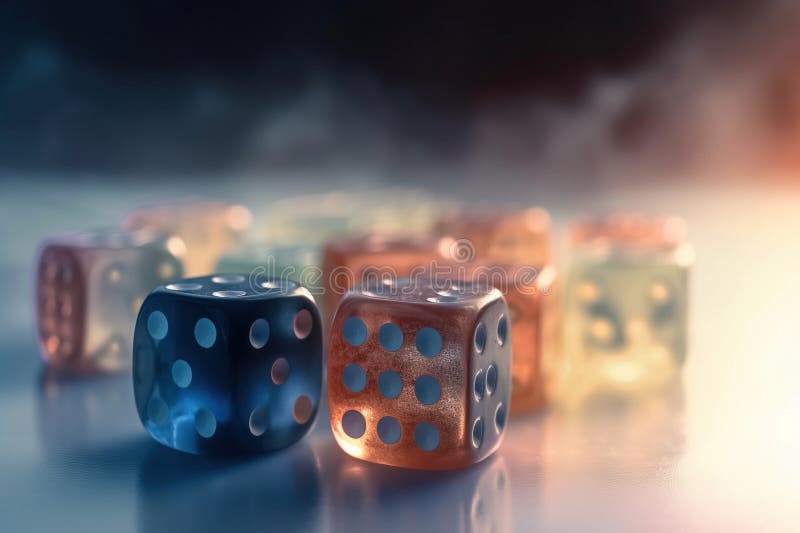 A Group of Dices Sitting on Top of a Table Stock Illustration ...