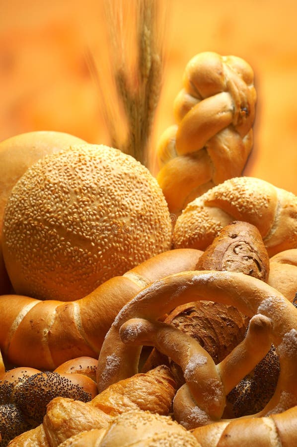 Group of Different Bread Products Stock Image - Image of bakery, warm ...