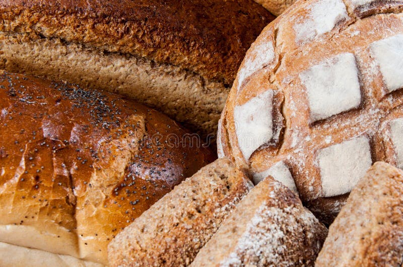Group of Different Bread S Type Stock Photo - Image of products, brown ...