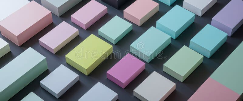 A Group of Different Colored Boxes on a Black Surface Stock Photo ...