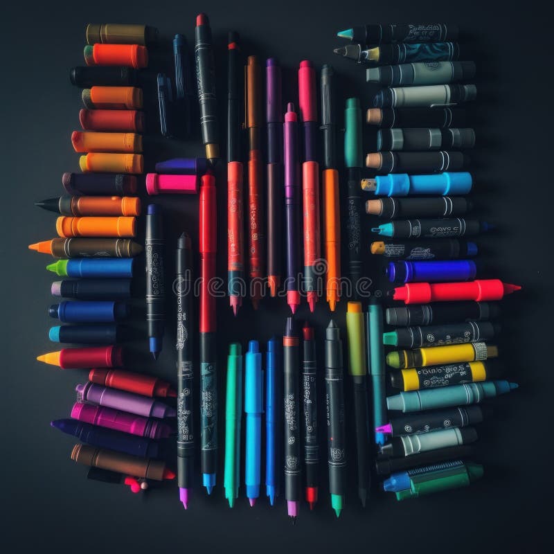 A Group of Different Colored Crayons Arranged in the Shape of a Heart ...