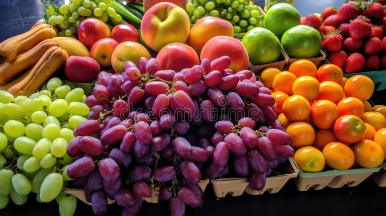 A Group of Different Colored Fruits Stock Illustration - Illustration ...