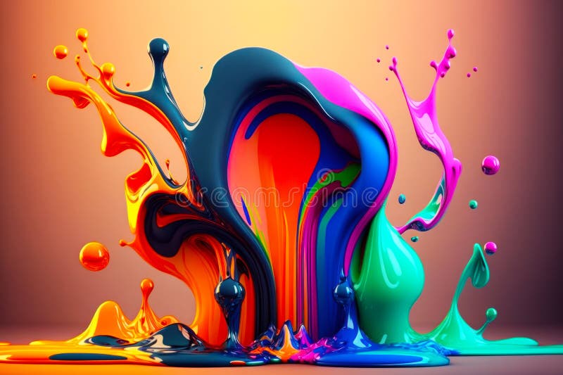 Group of Different Colored Paint Splashing on Top of Each Other in ...