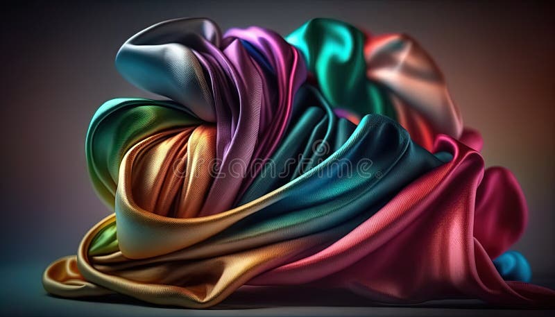 A Group of Different Colored Ribbons on a Black Background with a Black ...