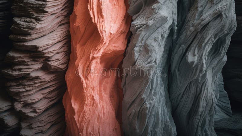 A Group of Different Colored Rocks in a Cave Like Area Stock ...