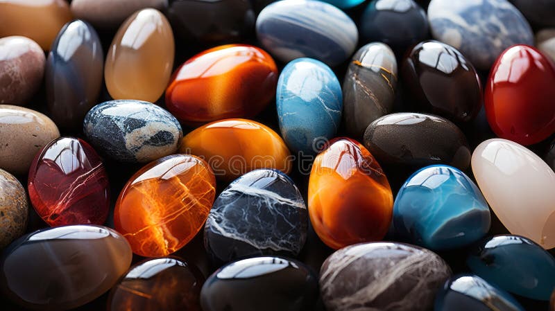 A Group of Different Colored Stones Close-up. Generative AI. Stock ...
