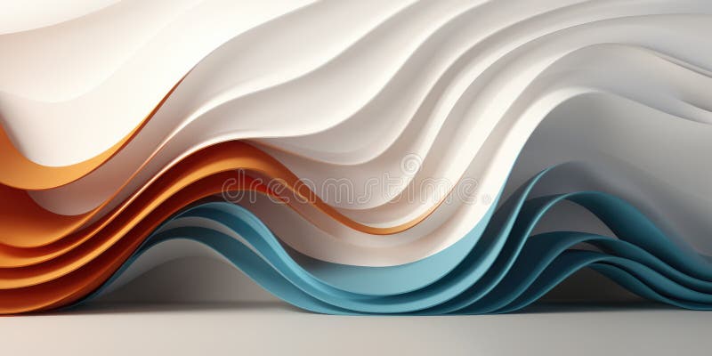 A Group of Different Colored Waves on a White Surface. Stock ...