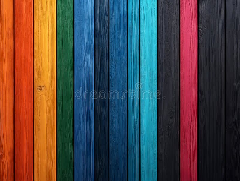 A Group of Different Colored Wooden Planks of Different Colors Stock ...