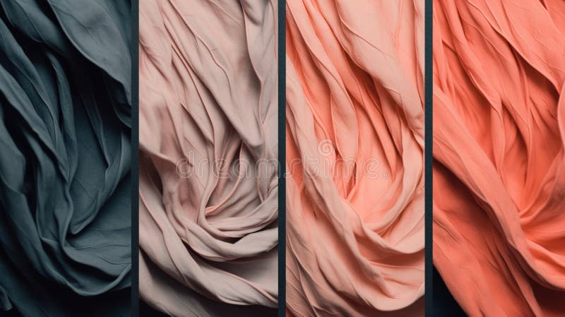 A Group of Different Colors of Fabric on a Table Top Stock Illustration ...