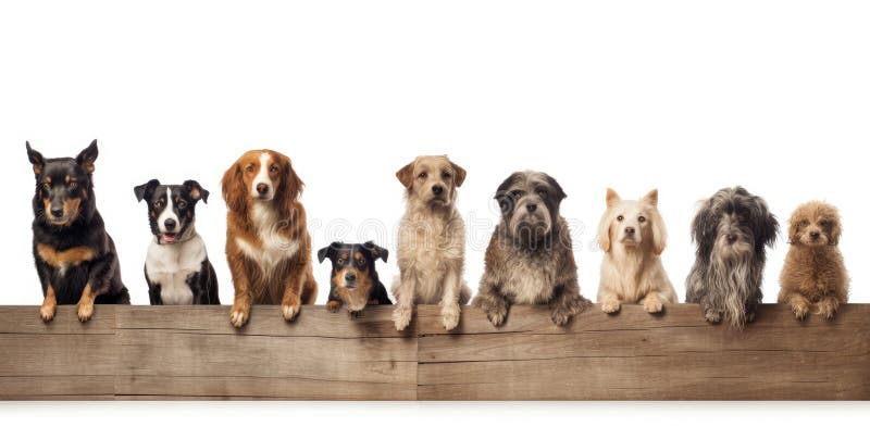 A Group of Different Dogs Behind a Banner, Created with Generative AI ...