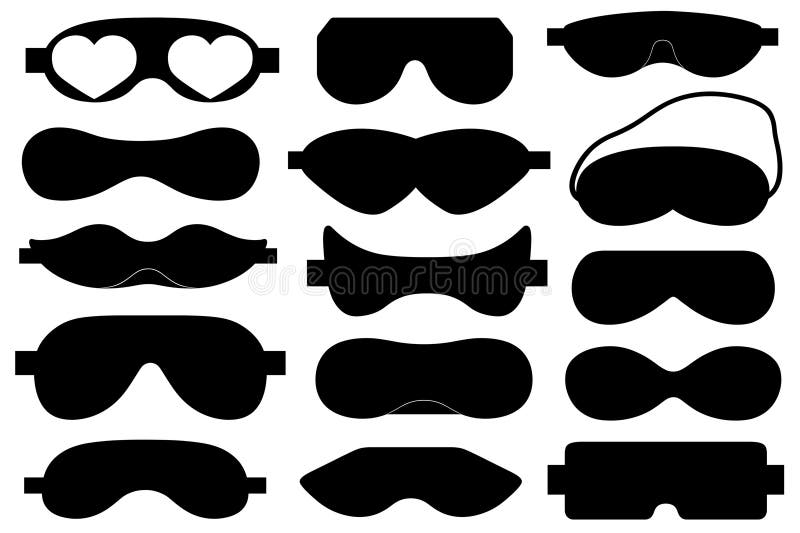 Group of Different Eye Sleeping Masks Illustrations Stock Vector ...