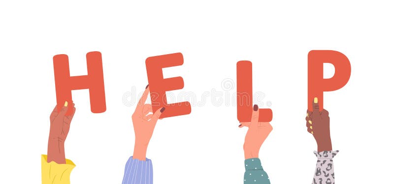 Female Hands Holding Help Sign Stock Illustrations – 764 Female Hands ...