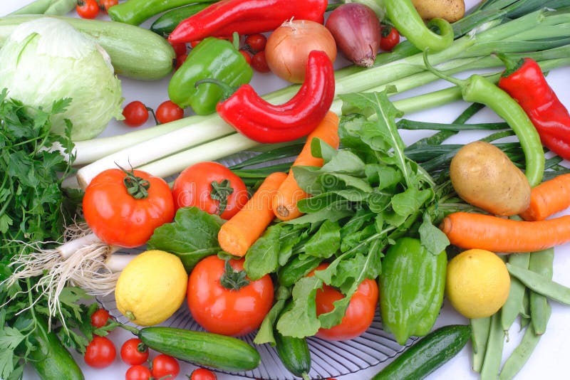 Daily Group of Different Fruit and Vegetables Stock Photo - Image of ...